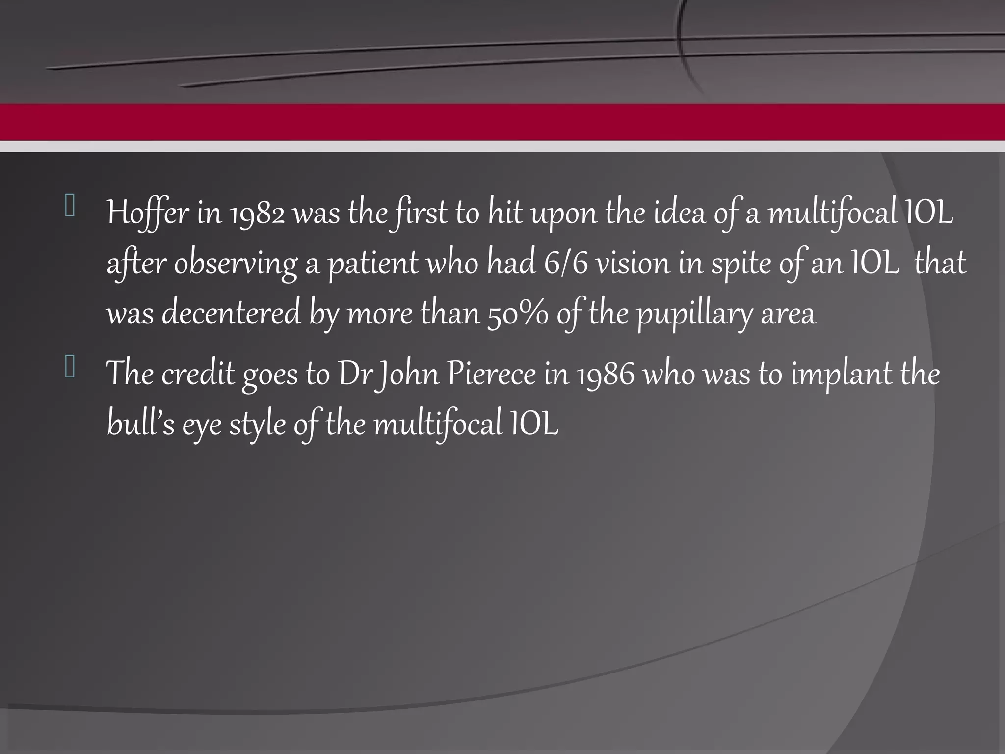Principle of presbyopia correcting iols | PPT