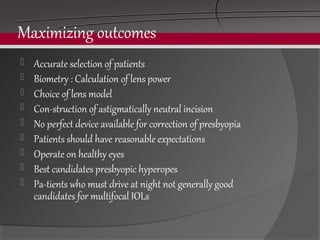 Principle of presbyopia correcting iols | PPT
