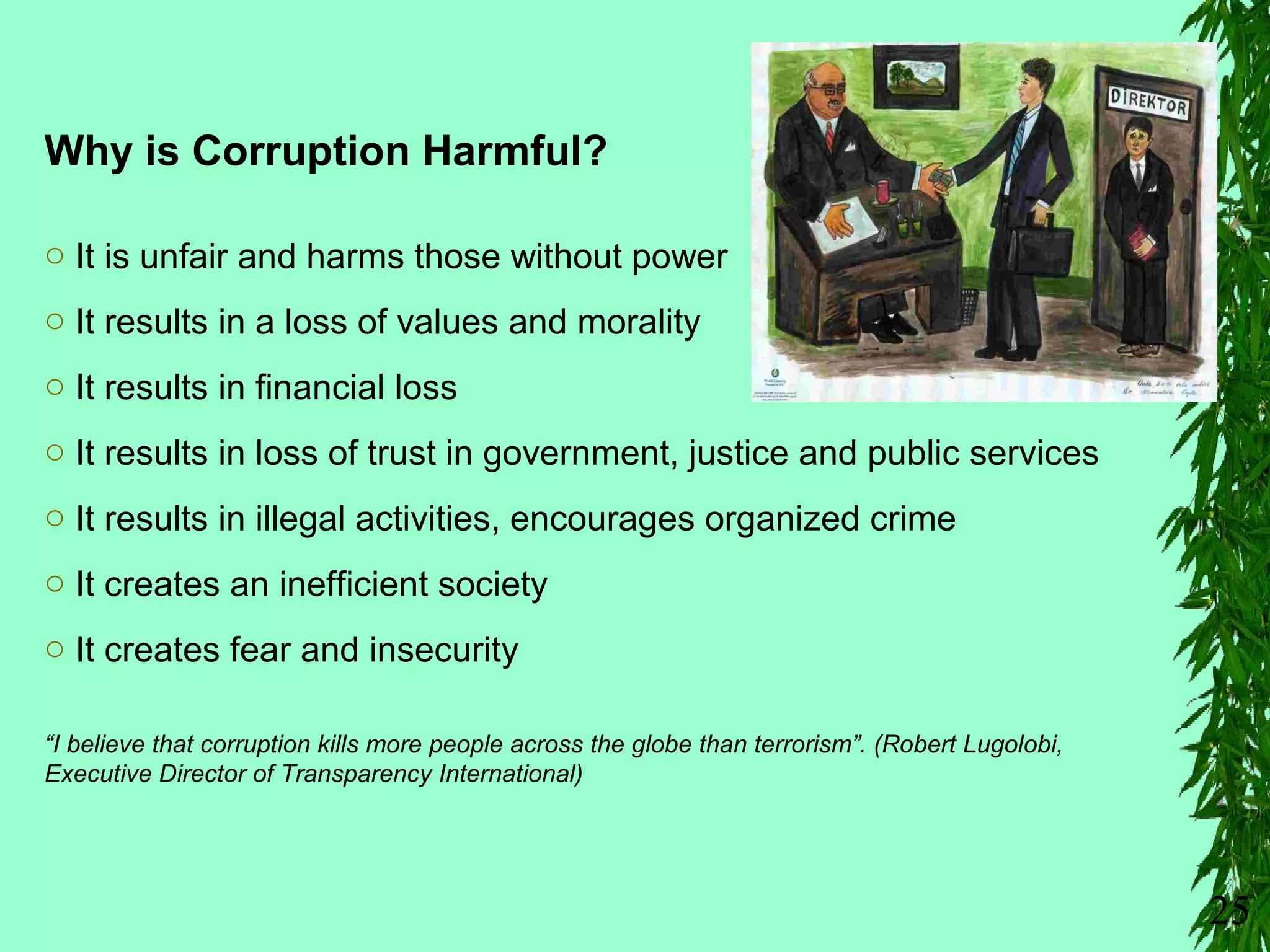 Principle of prevention of corruption and anti corruption regulatory ...