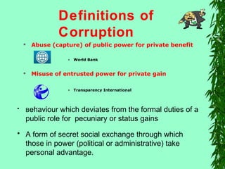 Principle of prevention of corruption and anti corruption regulatory ...