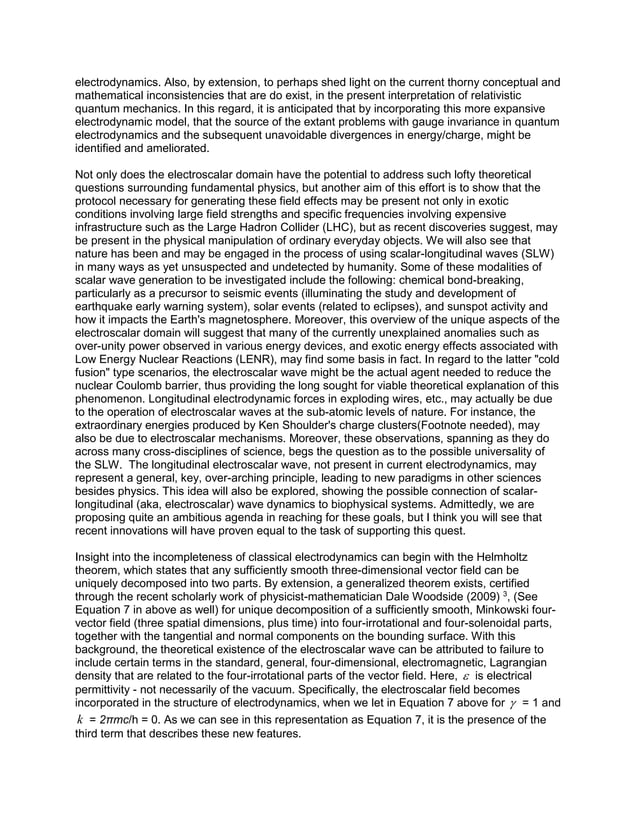 Principle of Scalar Electrodynamics Phenomena, Dr. Bahman Zohuri | PDF ...