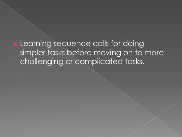 Principle of sequence