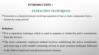 solid phase extraction, principle,steps,types,instrumentation.pptx