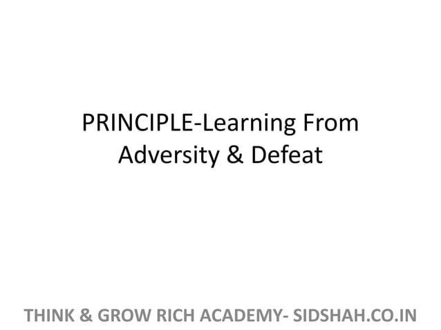Learning from Adversity & Defeat | PPT