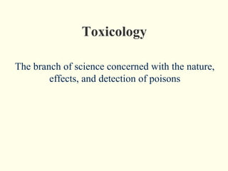 Toxicology and its basic prinicples | PPT | Illegal Drugs, Tobacco ...