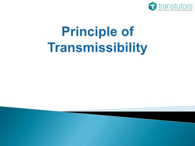 Principle Of Transmissibility | Mechanical Engineering | PPTX
