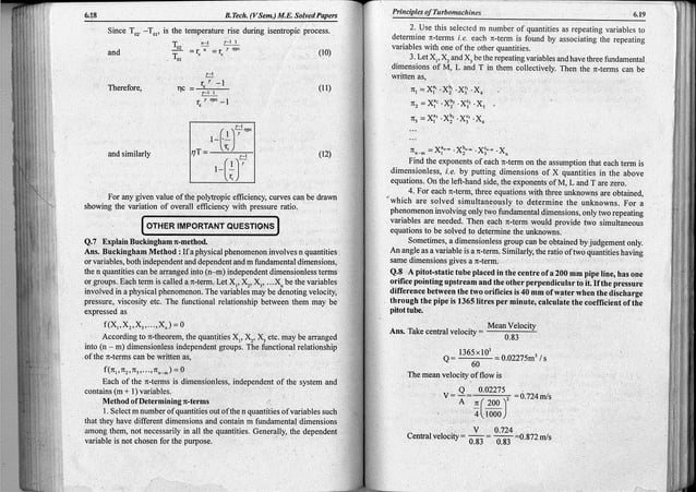 Principle of Turbo machine (Unit I) Semester 5 RTU | PDF