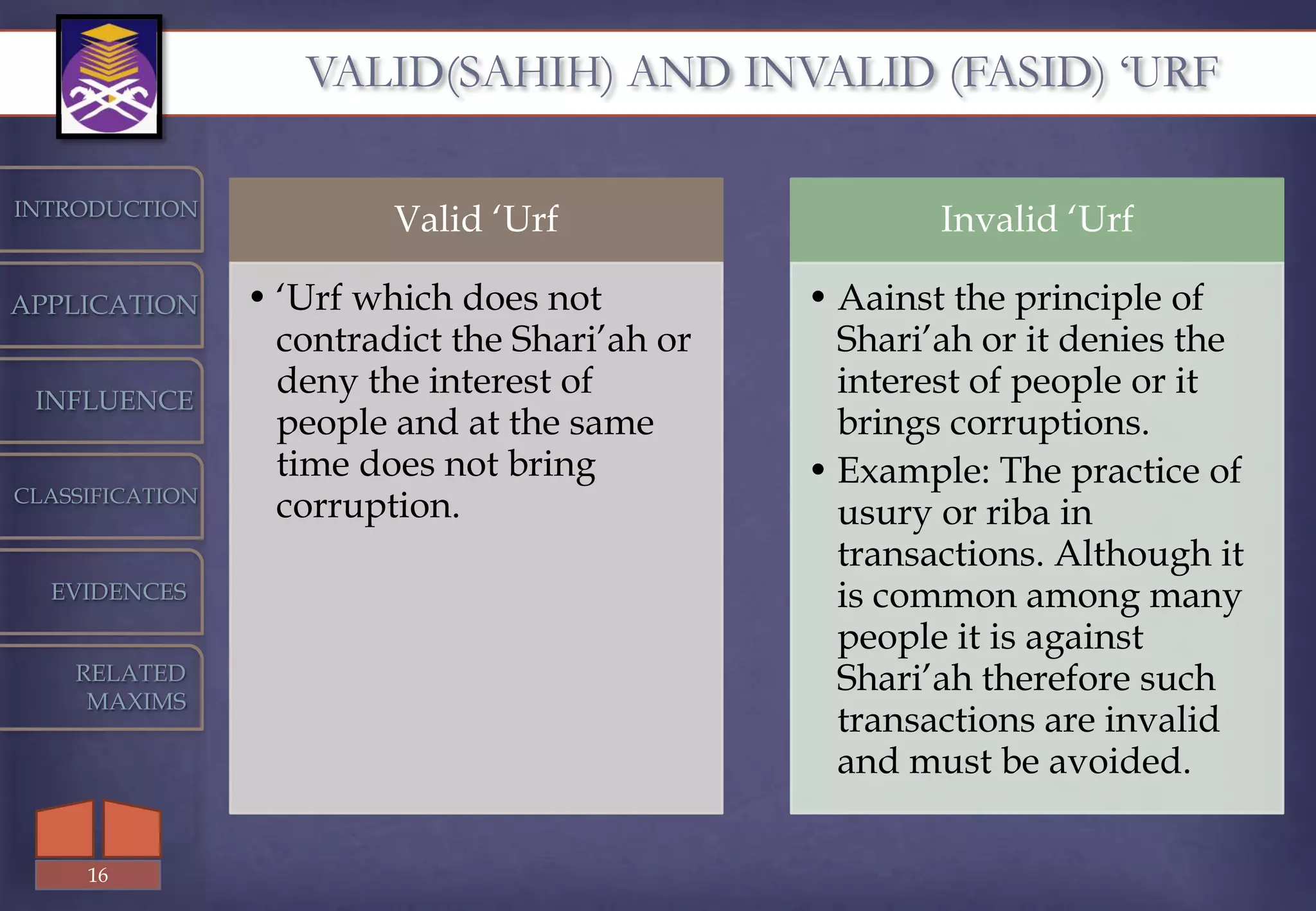 Principle of Uruf | PPTX