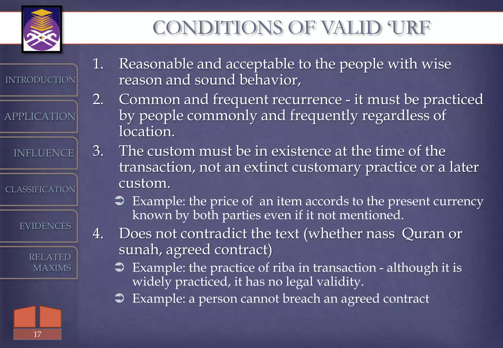 Principle of Uruf | PPTX