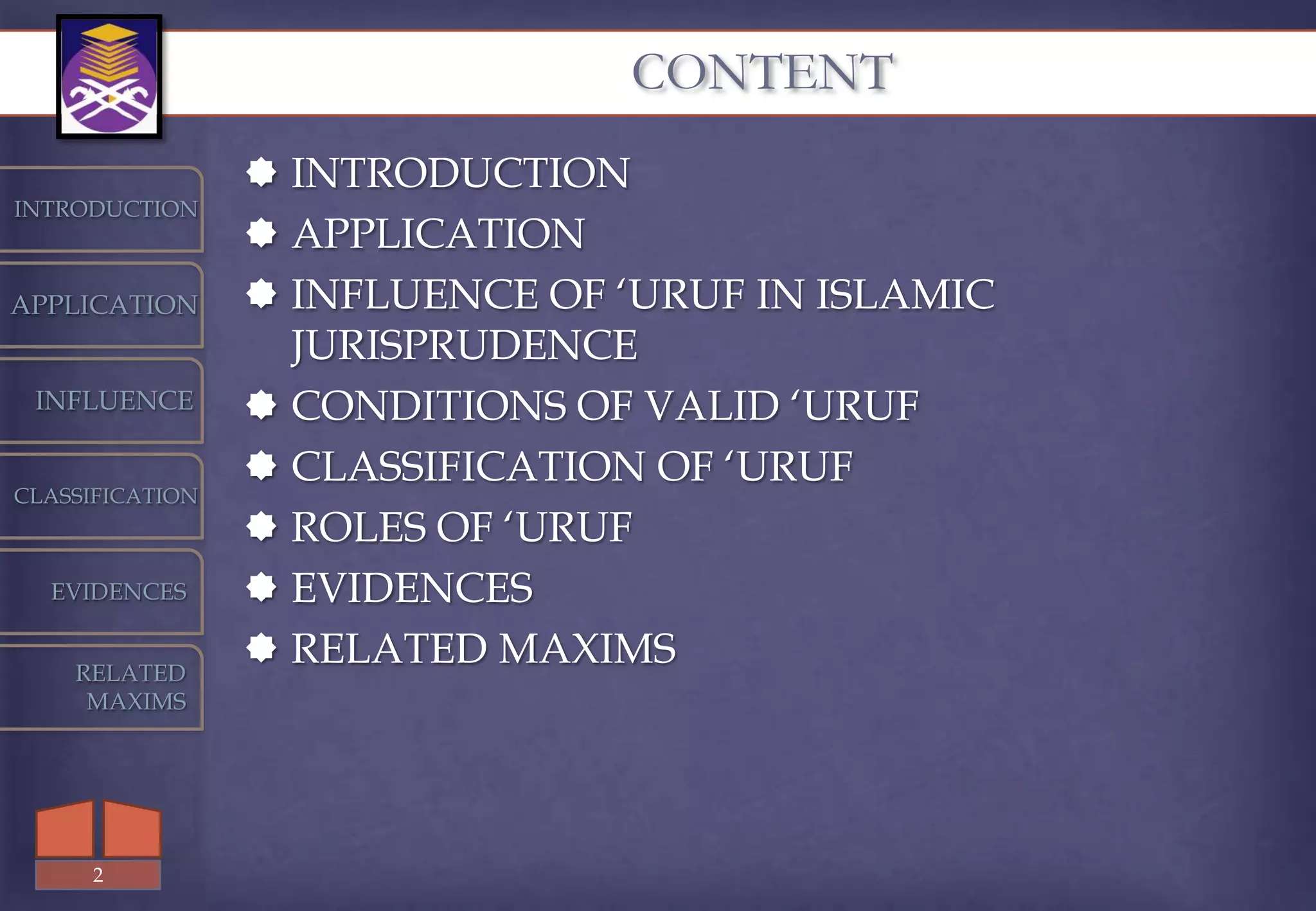Principle of Uruf | PPTX