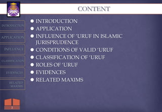 Principle of Uruf | PPTX