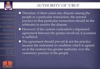 Principle of Uruf | PPTX