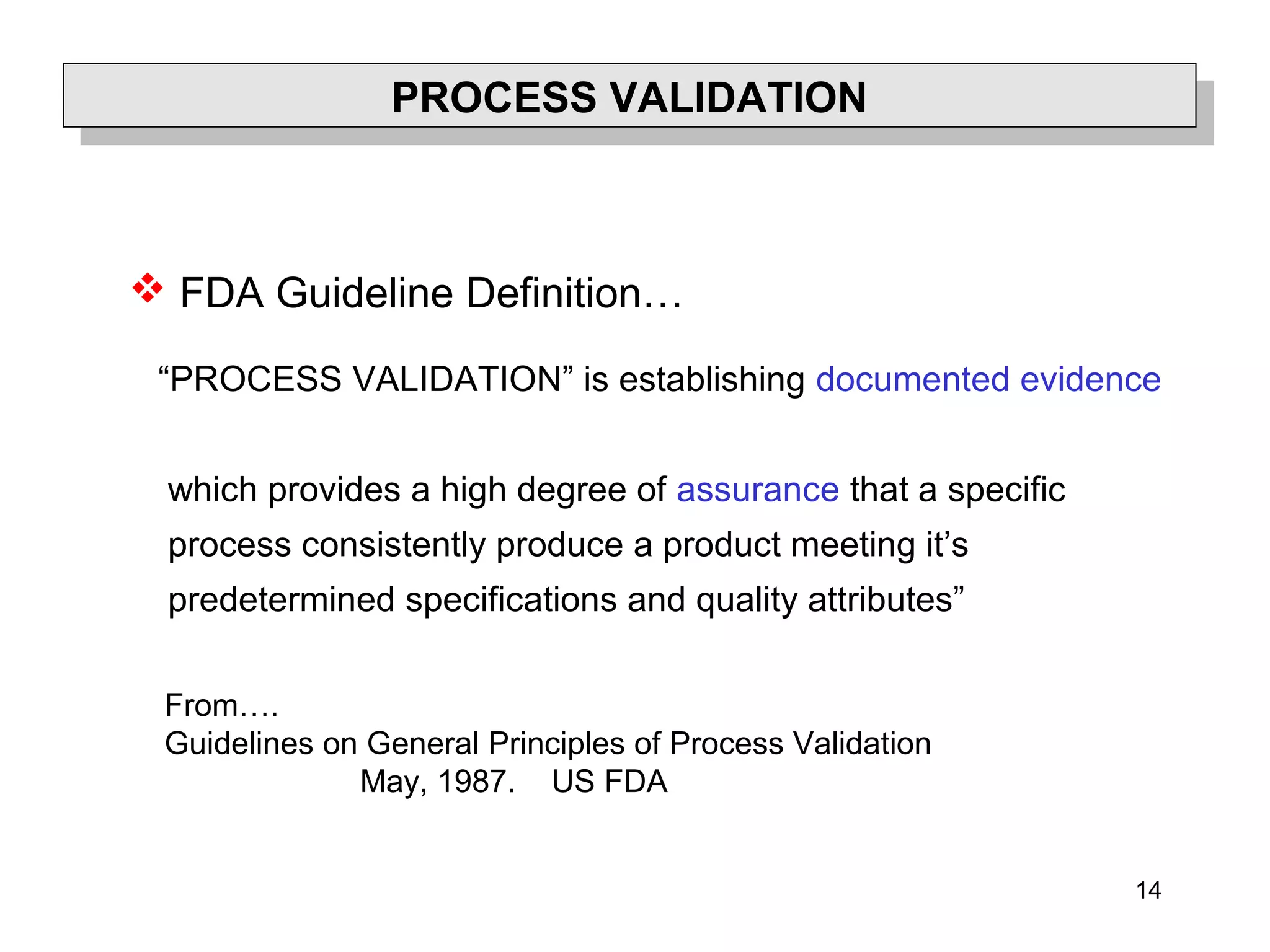 Principle Of Validation And Qualification Ppt