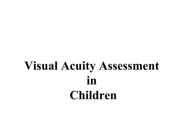 Principle of visual acuity charts class | PPT