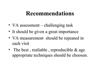 Principle of visual acuity charts class | PPT