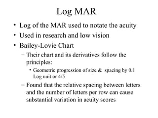 Principle of visual acuity charts class | PPT