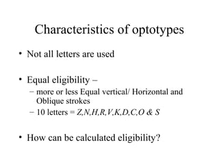 Principle of visual acuity charts class | PPT