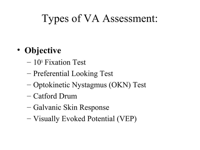Principle of visual acuity charts class | PPT
