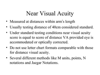 Principle of visual acuity charts class | PPT
