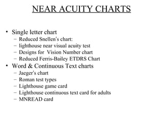 Principle of visual acuity charts class | PPT