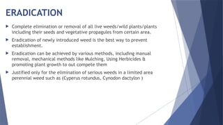 Principle of weed management in agricultural crops | PPTX