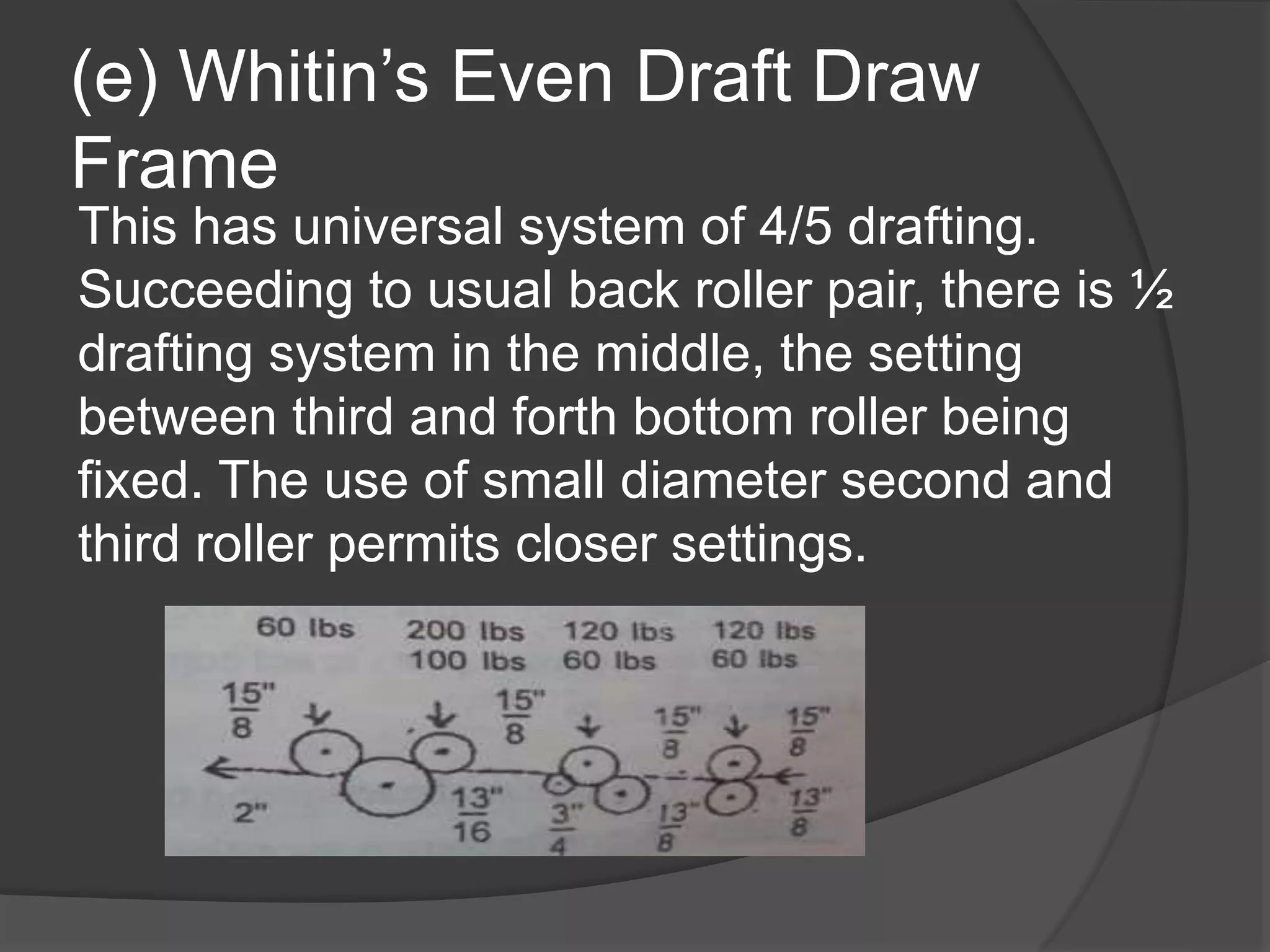 DRAFTING IN SPINNING PROCESS Principle of yarn manufacturing pdf | PPTX