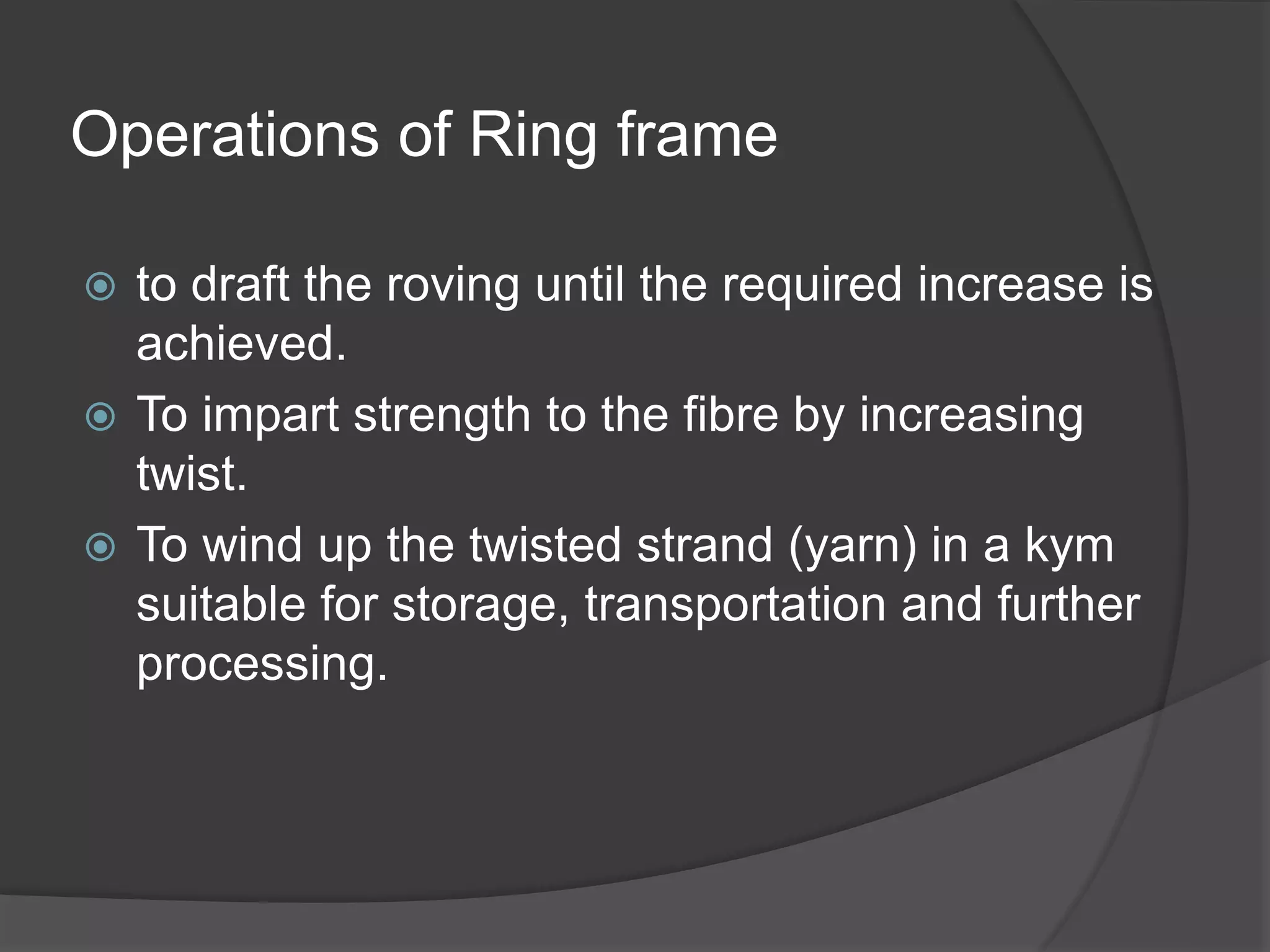 DRAFTING IN SPINNING PROCESS Principle of yarn manufacturing pdf | PPTX