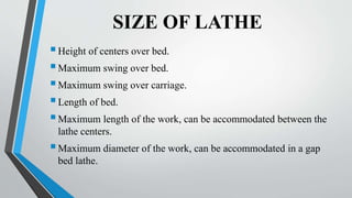 Principle Parts of a Lathe | PPTX
