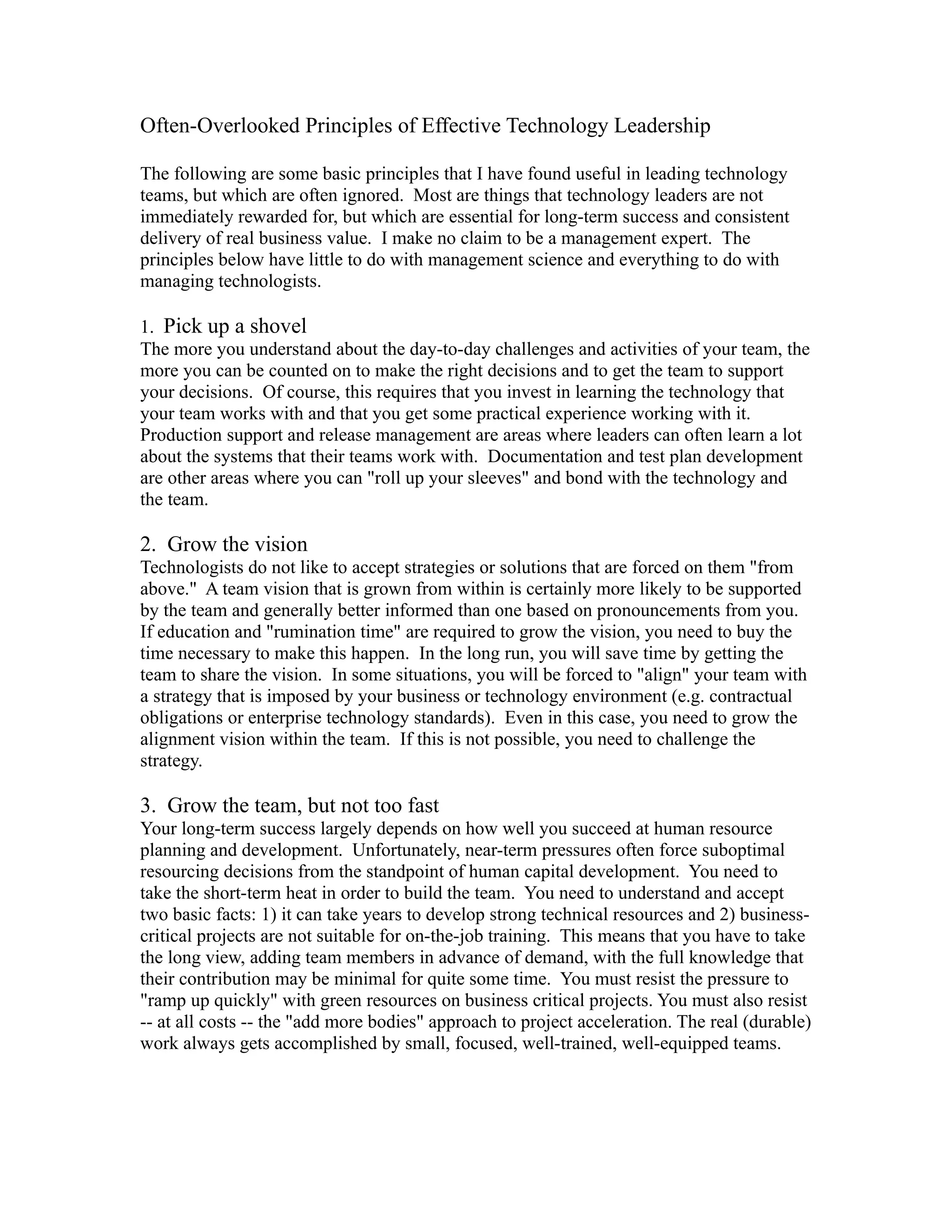 Principles of Technology Leadership | PDF