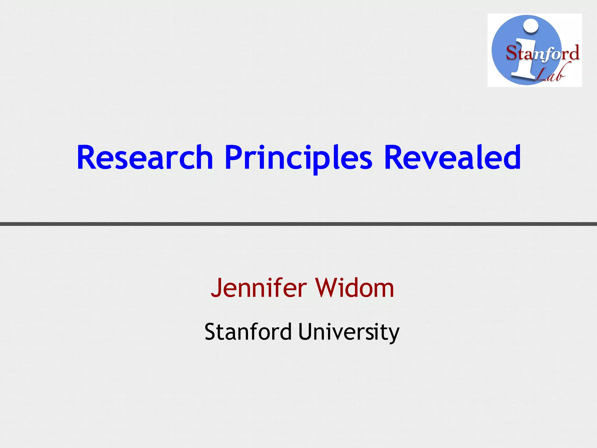 Database Research Principles Revealed | PPT
