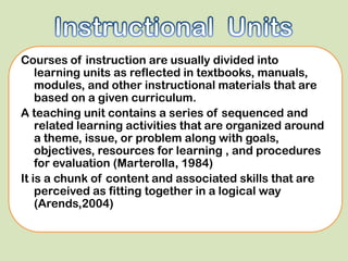 developing instructional units and daily plans | PPTX