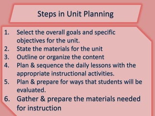 developing instructional units and daily plans | PPTX