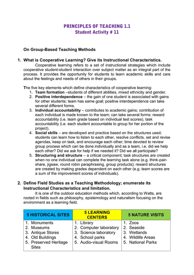 Principles of Teaching | PDF | Professional School | Postgraduate Education