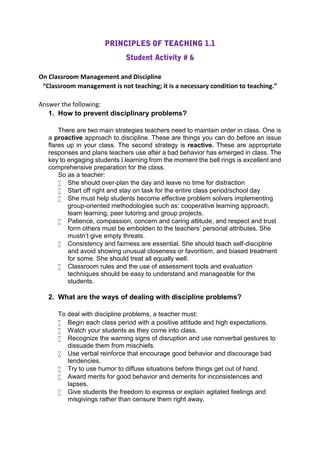 Principles of Teaching | PDF
