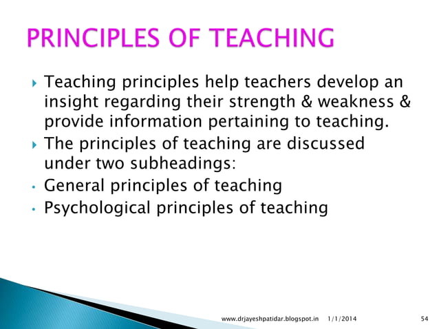 Principles of education and teaching learning process | PPT