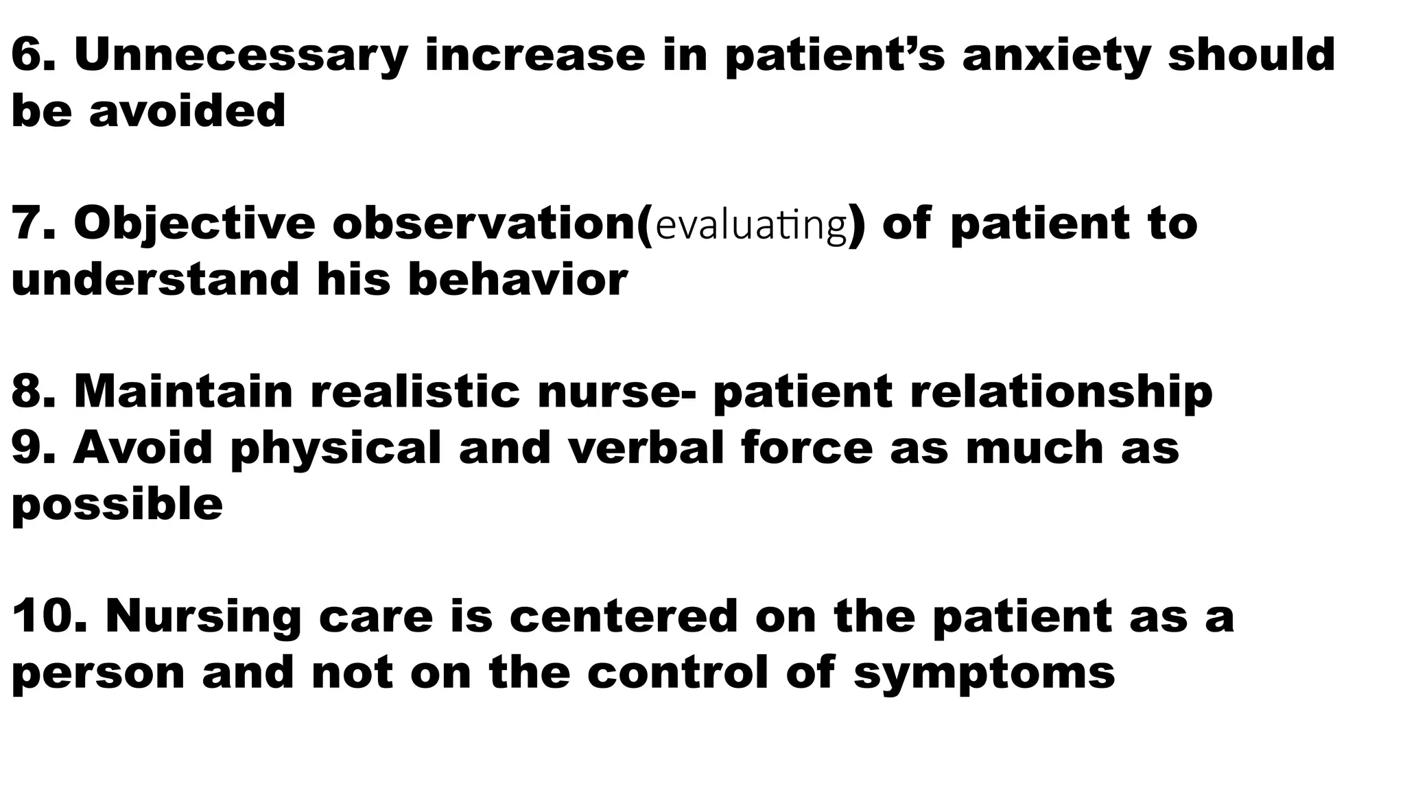 principles.pptx principles and standards of mental health nursing | PPTX