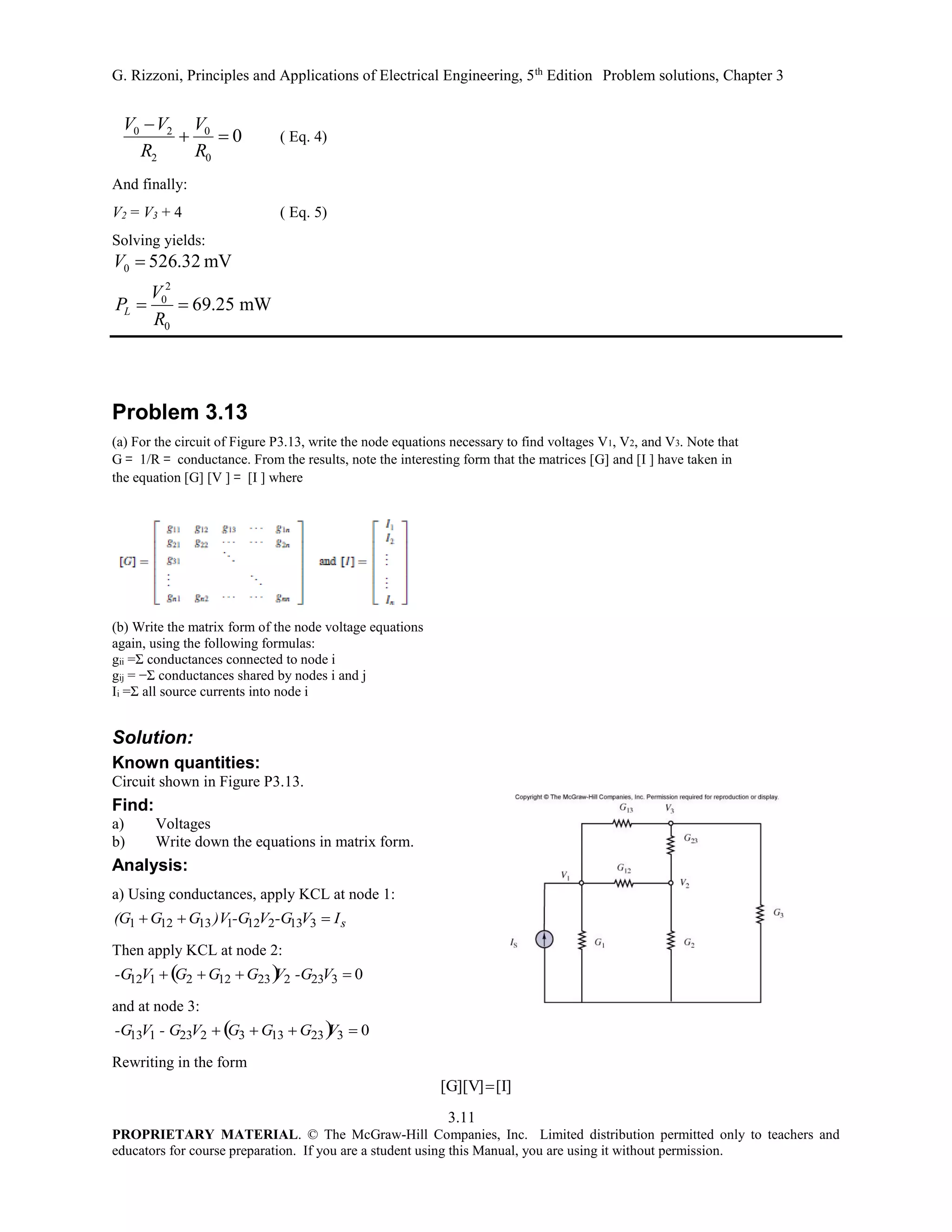 Principles And Applications of Electrical Engineering 6th Edition Rizzoni Solutions Manual | PDF