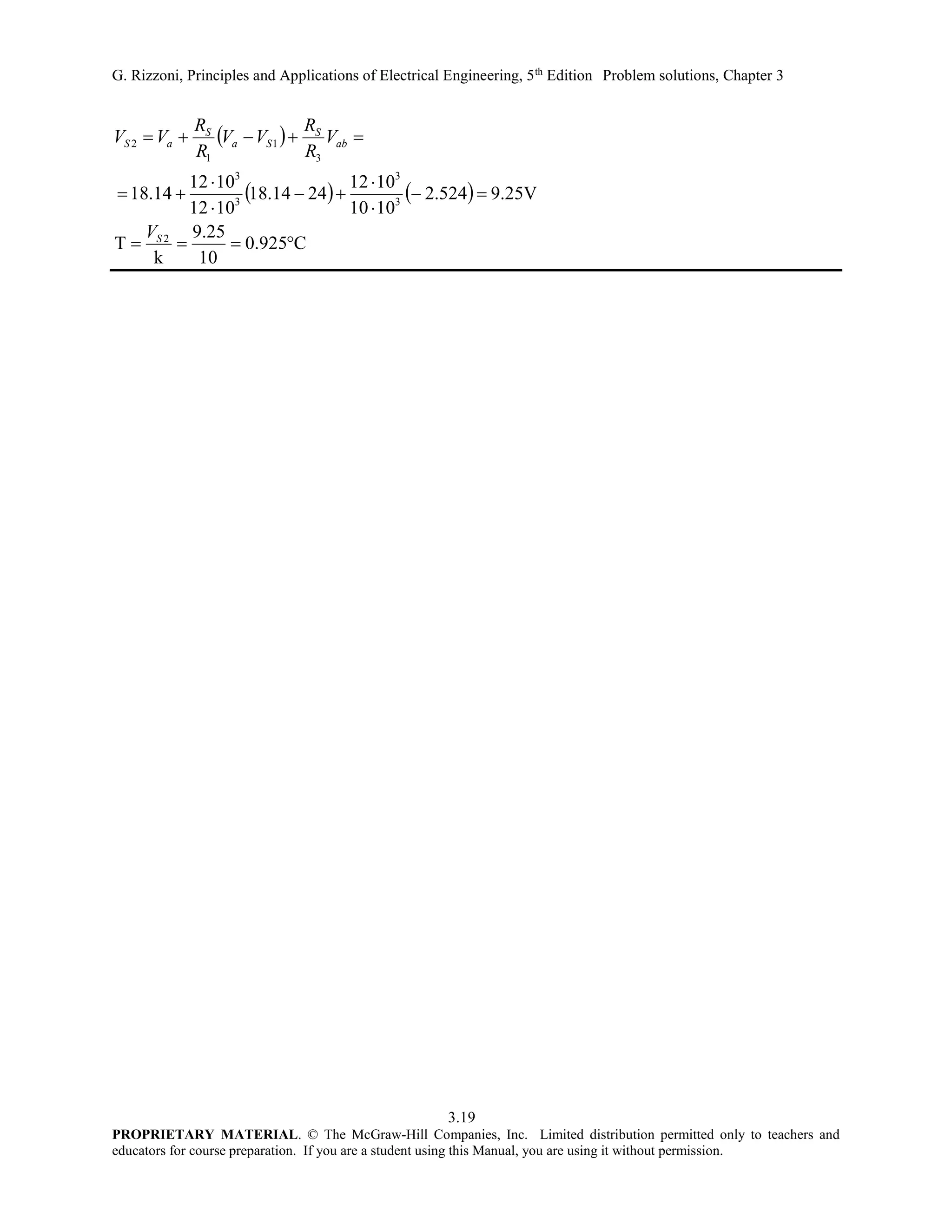 Principles And Applications of Electrical Engineering 6th Edition Rizzoni Solutions Manual | PDF