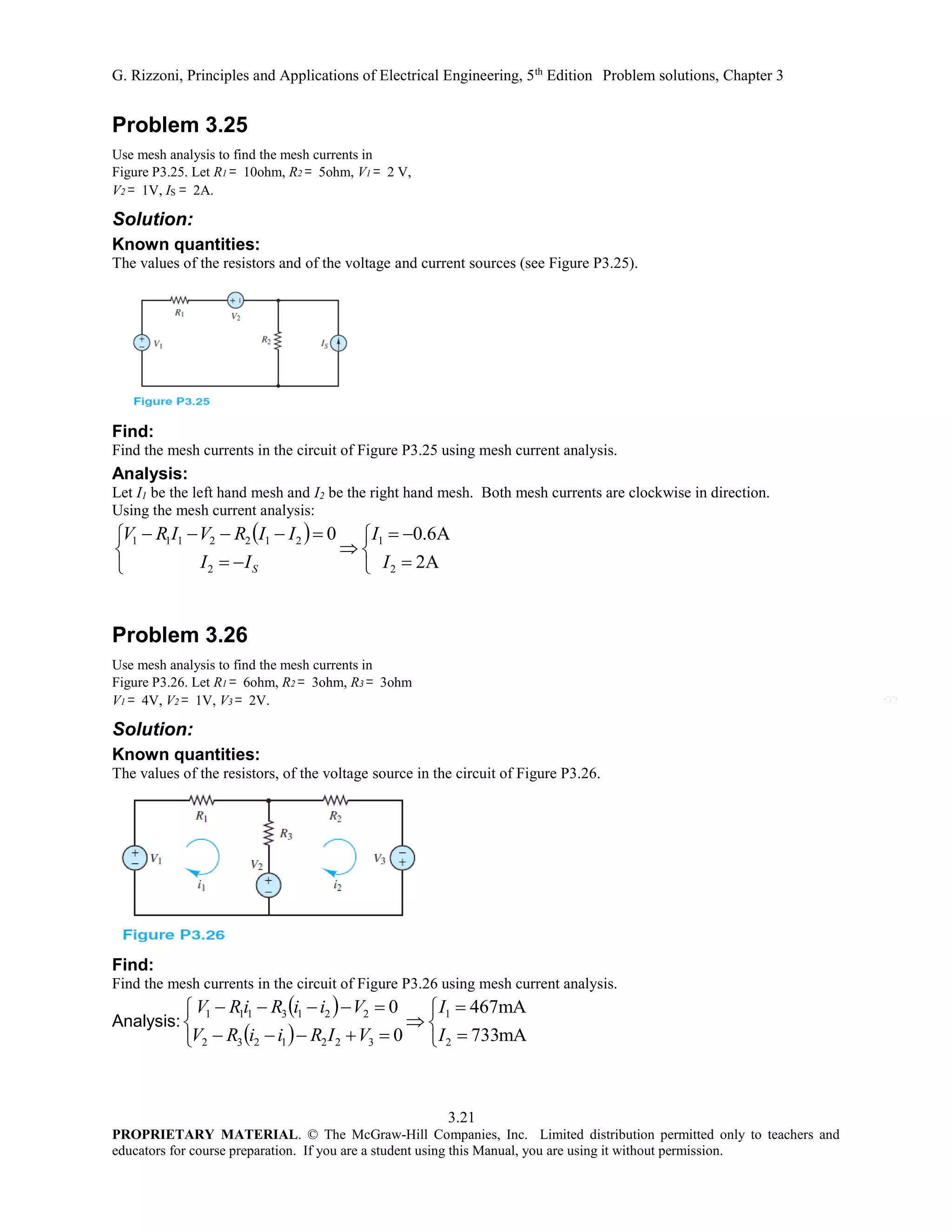 Principles And Applications of Electrical Engineering 6th Edition Rizzoni Solutions Manual | PDF
