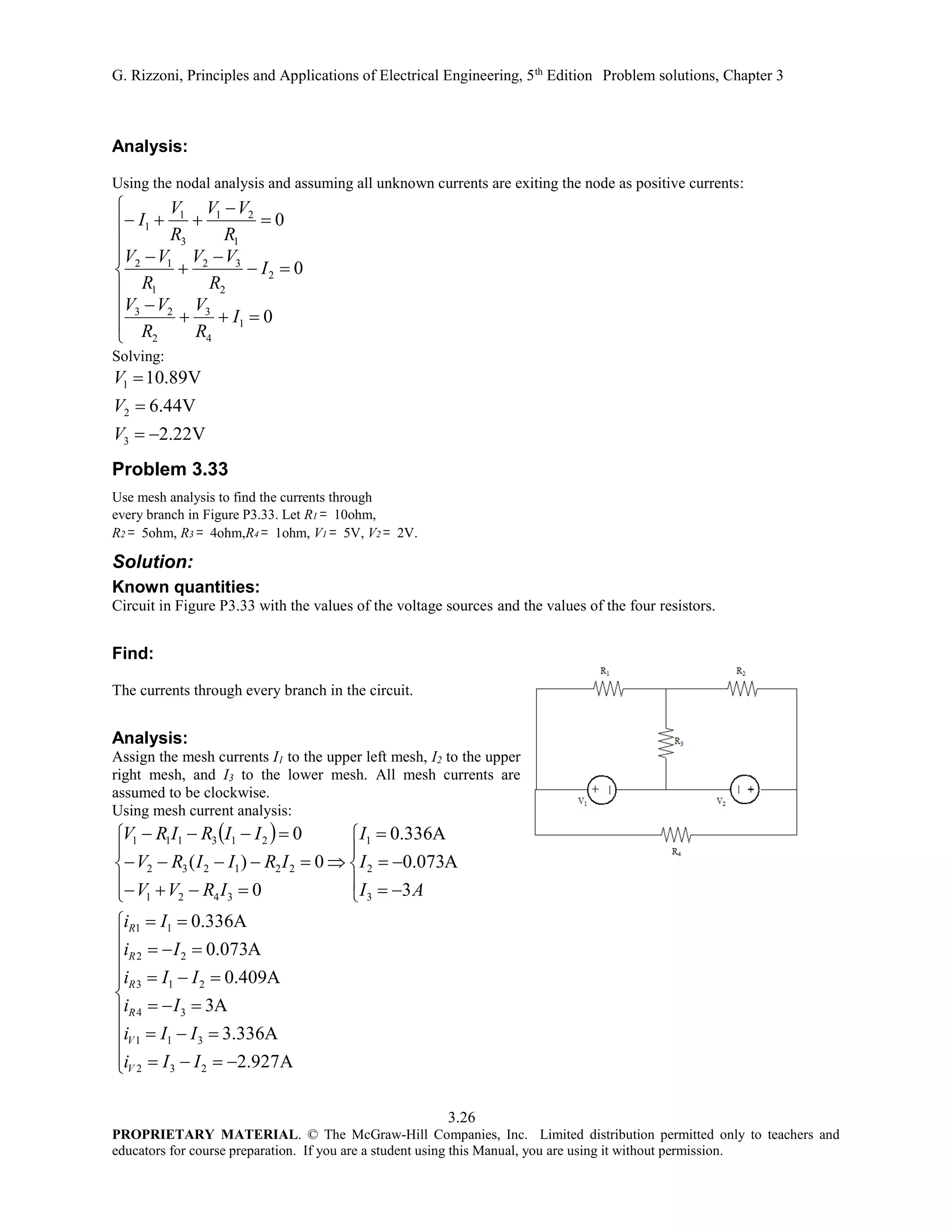 Principles And Applications of Electrical Engineering 6th Edition Rizzoni Solutions Manual | PDF
