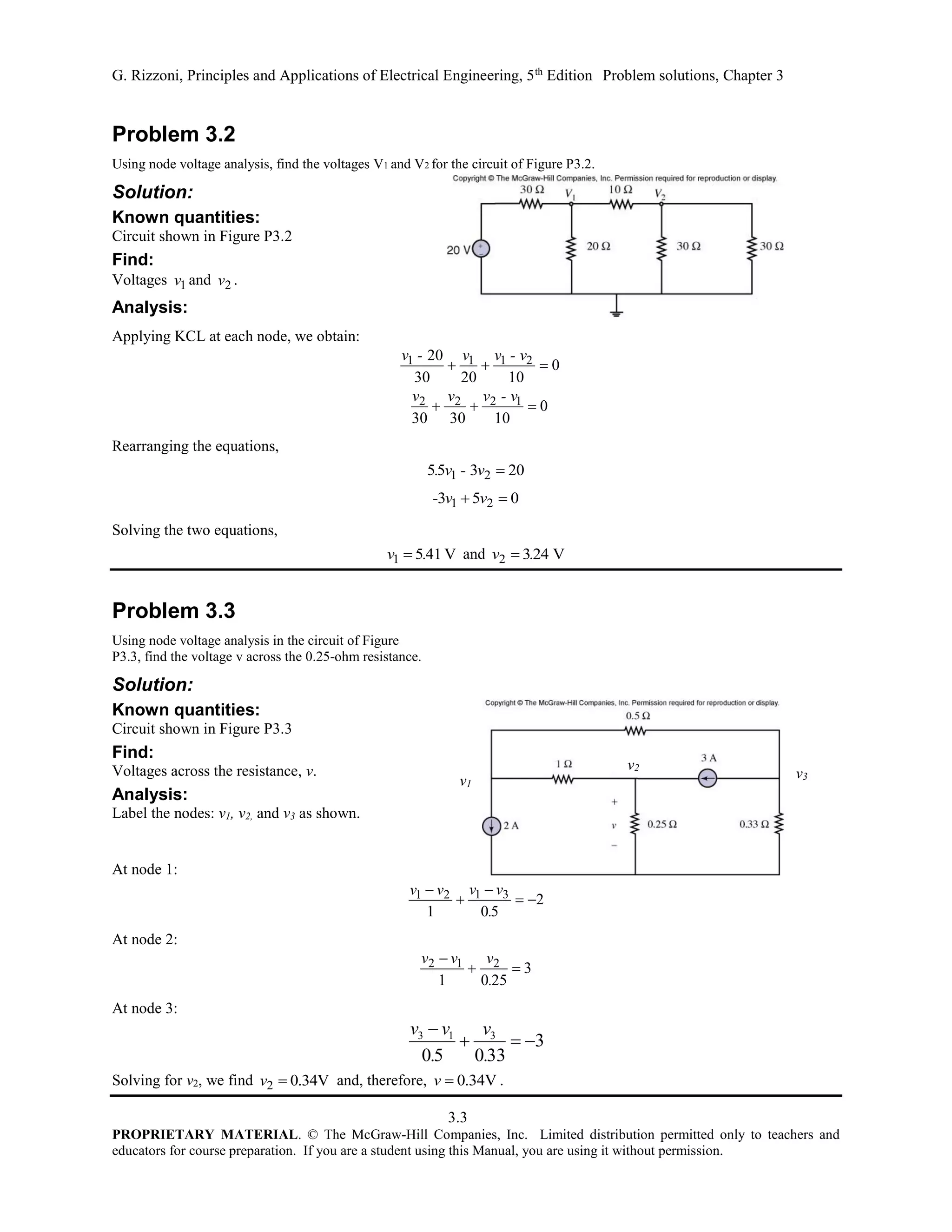 Principles And Applications of Electrical Engineering 6th Edition Rizzoni Solutions Manual | PDF