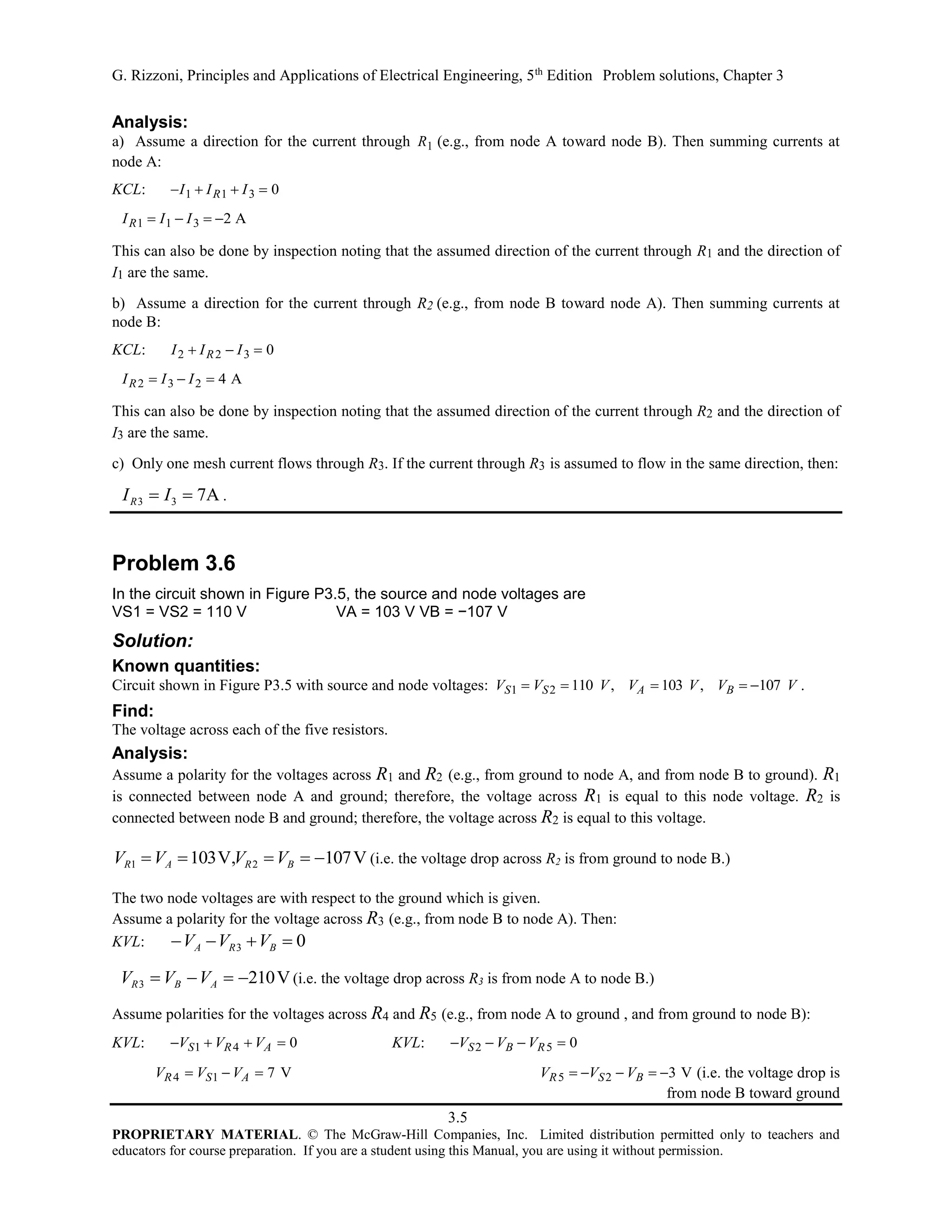 Principles And Applications of Electrical Engineering 6th Edition Rizzoni Solutions Manual | PDF