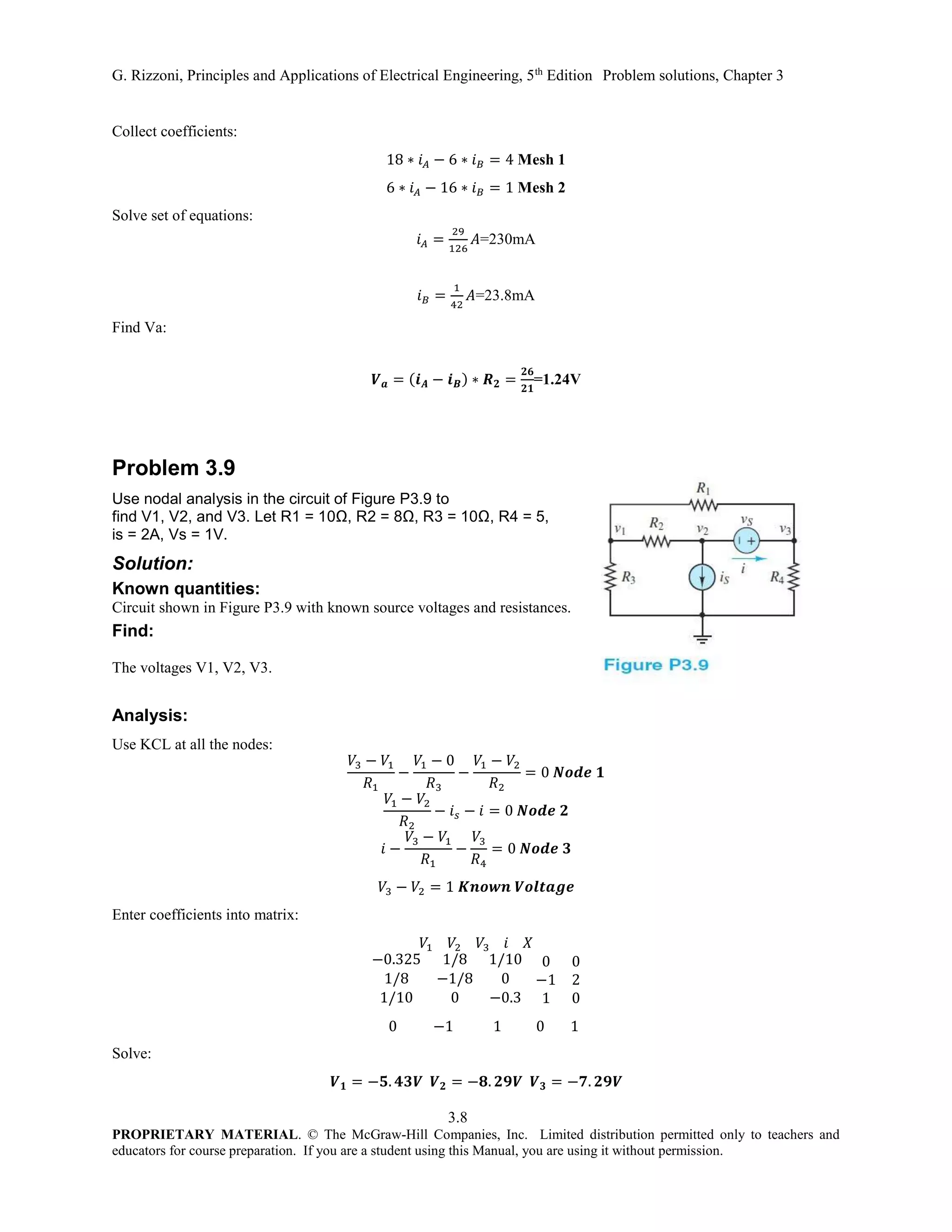 Principles And Applications of Electrical Engineering 6th Edition Rizzoni Solutions Manual | PDF