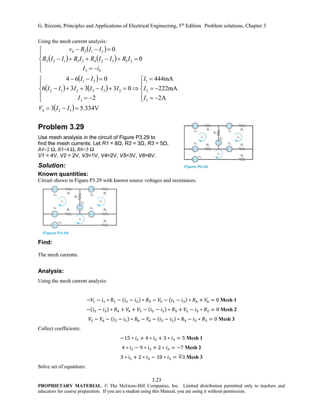 Principles And Applications of Electrical Engineering 6th Edition Rizzoni Solutions Manual | PDF