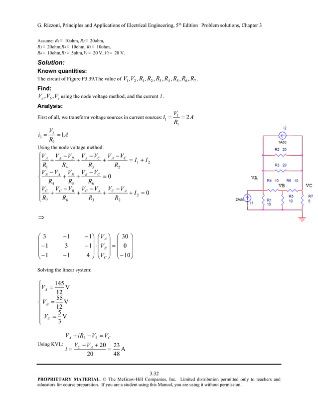 Principles And Applications of Electrical Engineering 6th Edition Rizzoni Solutions Manual | PDF