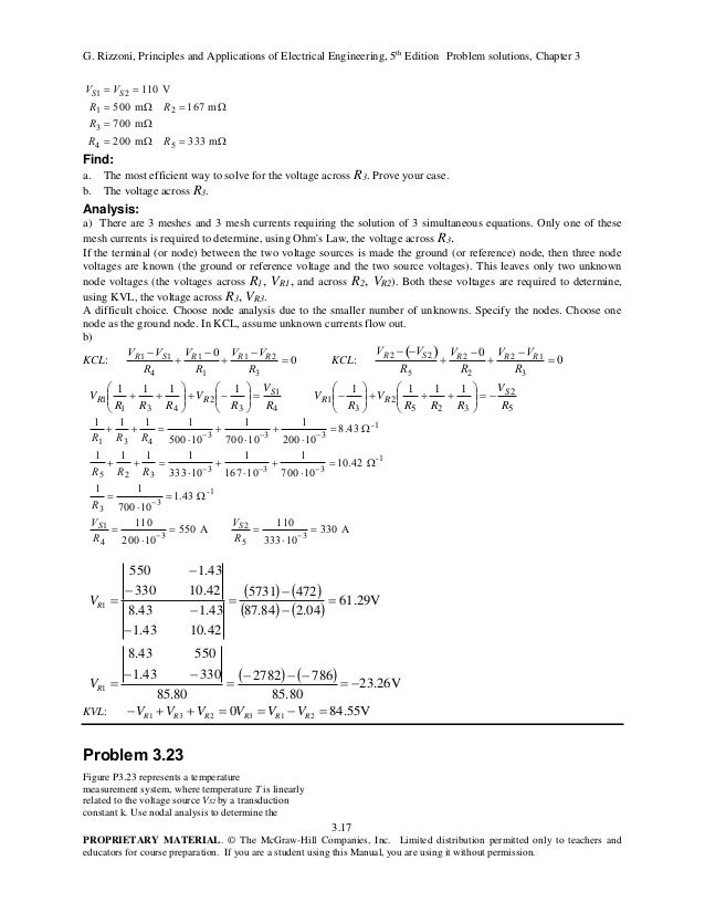 Principles And Applications of Electrical Engineering 6th Edition Riz…