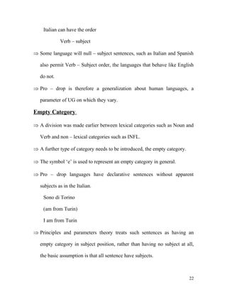 Principles And Parameters Of Universal Grammar | DOC