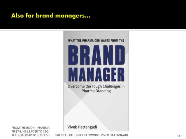 Principles of Joint Field Work for Pharma First-line Leaders in India ...