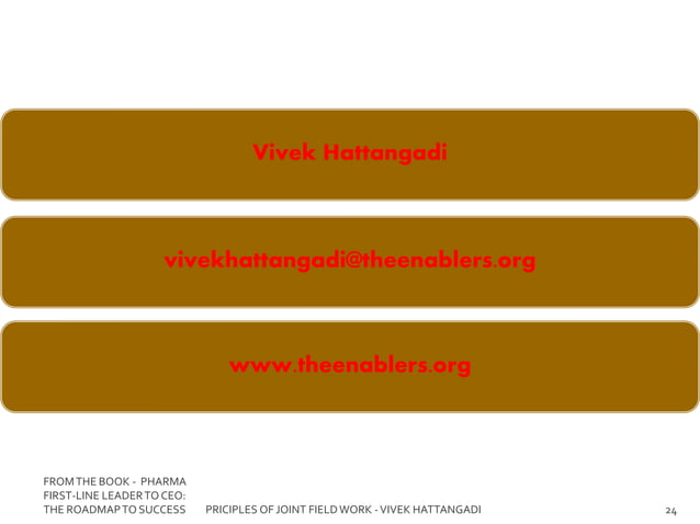 Principles of Joint Field Work for Pharma First-line Leaders in India | PPSX