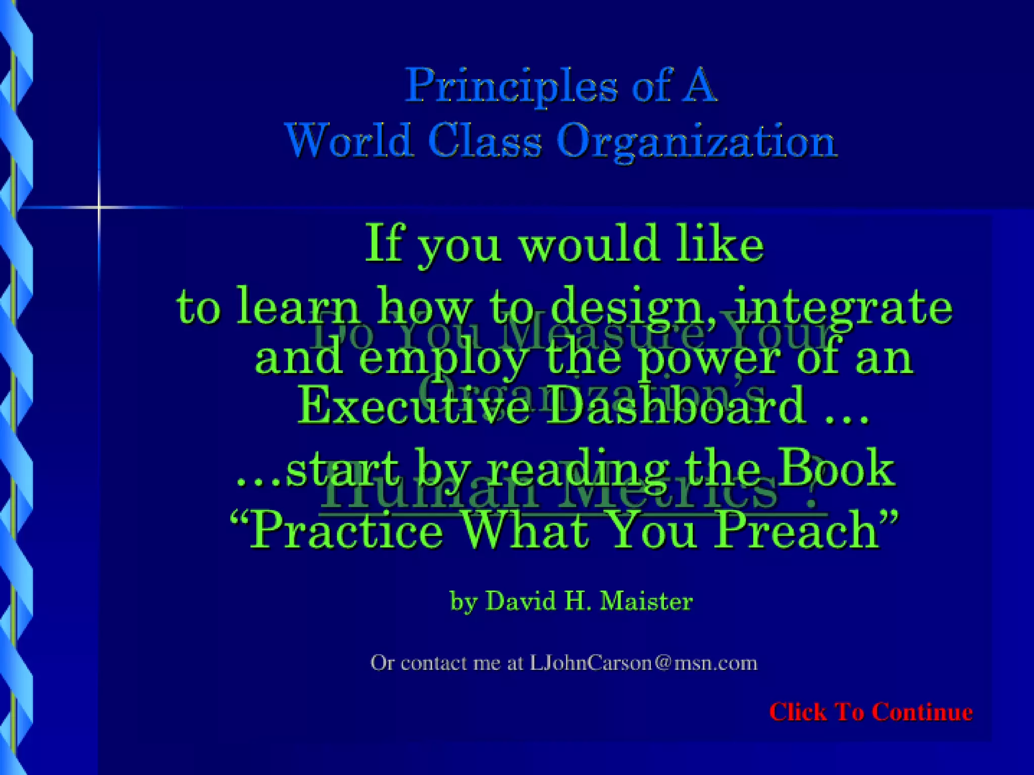 ! Principles Of A World Class Organization Nautopdf1 101407 | PPT